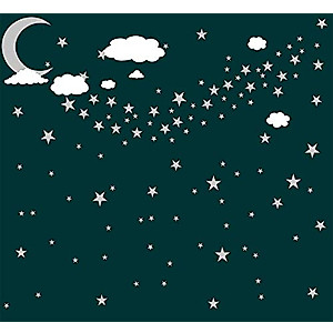 Clouds Wall Decals Moon and Stars Wall Decal Kids Wall Decals Wall Stickers Peel and Stick Removable Wall Stickers Kids Room Decoration Good Night Nursery Wall Decor