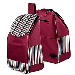 Collapsible Folding Wagon, Shopping Trolley, Folding Shopping Cart on Wheels Large and Lightweight Utility Trolley with Swivel Front Wheels,Detachable