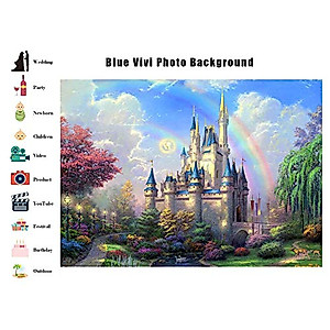 7x5ft Dreamy Castle Photography Backdrop for Kids Fairy Tale Princess and Prince Entertainment or Birthday Party Photo Backgrounds BV043