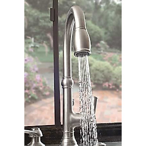 Newport Brass 2470-5103 Jacobean Kitchen Faucet with Metal Lever Handle and Pull, Satin Nickel
