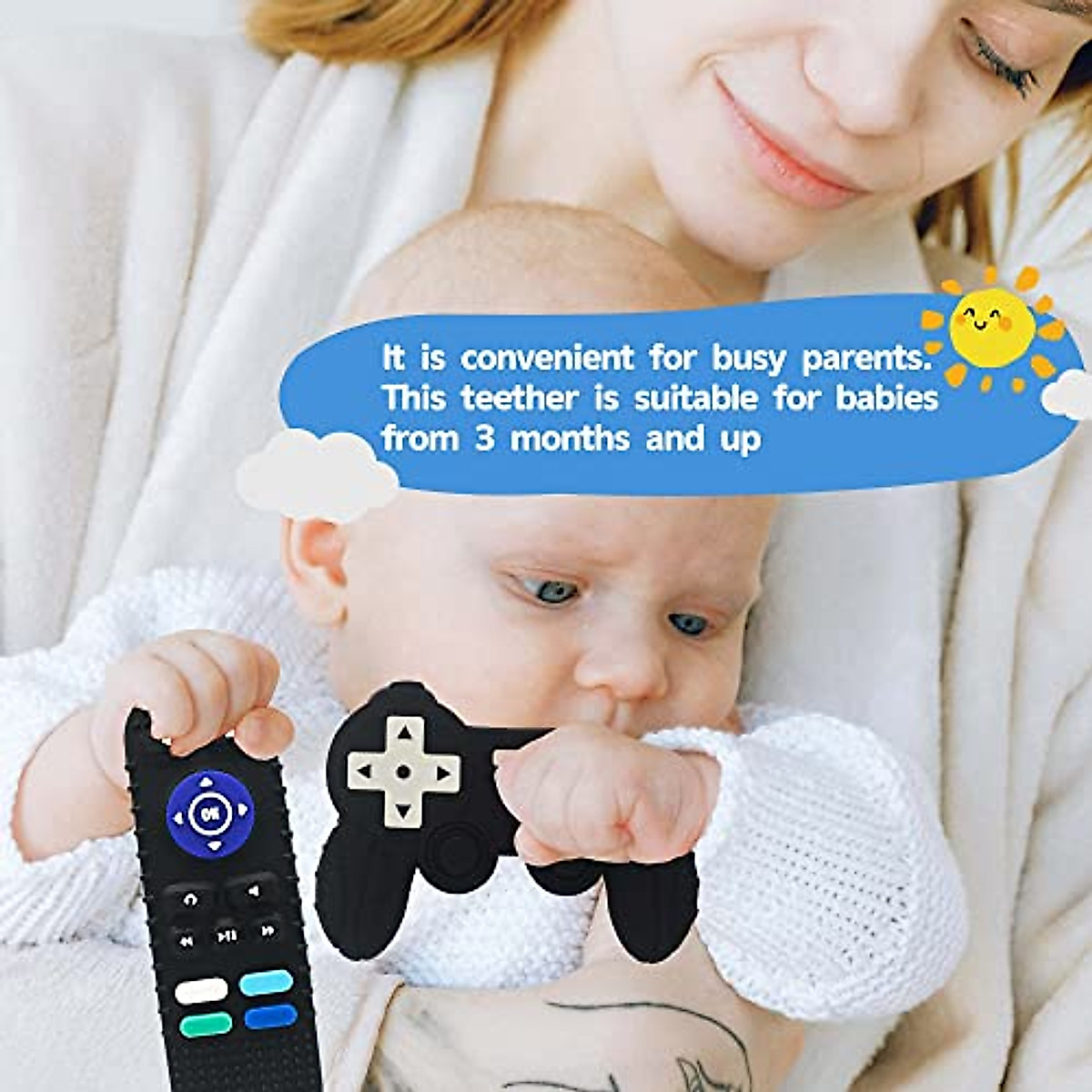 BIGSPINACH Teething Video Game Control Toy Teether Remote Control for Baby