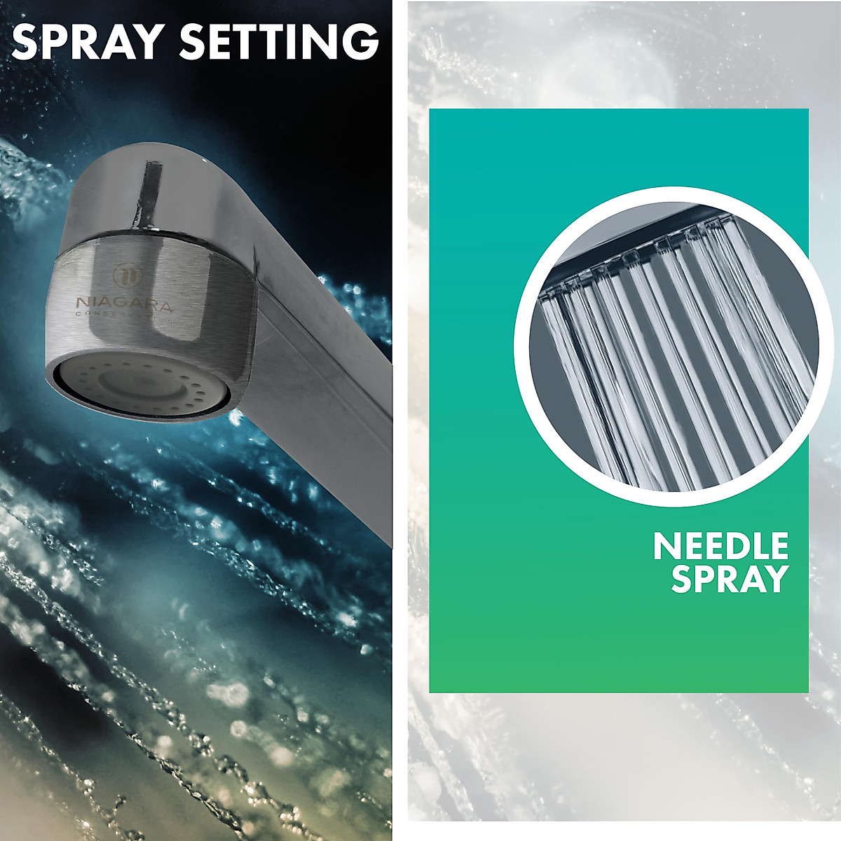 Niagara Conservation N3205NBN-PC-TU 1-Spray 0.5 GPM .94-in. Pressure-Compensating Needle-Spray Faucet Aerator Brushed Nickel, 6-Pack | Bathroom Sink and Kitchen Sink Aerator for Home Improvement