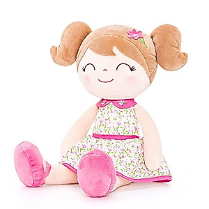 Gloveleya Baby Girl Gift Soft First Baby Doll Plush Doll Strawberry Pink 16" w/Gift Box…