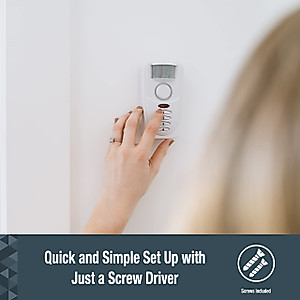 SABRE Wireless Motion Sensor Home Security Burglar Alarm with LOUD 120 dB Siren and 120 Degree Wide Angle Detection, DIY EASY Installation