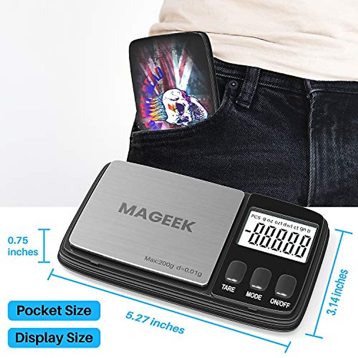 MAXUS Shipping Scale 440lb, Digital Postage Scale for Packages Luggage with Hold and Tare Funtion