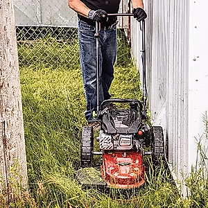 Earthquake Walk Behind String Mower With 160cc Viper 4-Cycle Engine, 22” Cutting Diameter, 14” Never-Go-Flat Wheels, Easy Assembly, Adjustable Handlebar, Model # 40314