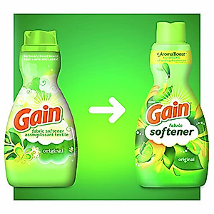 Gain Laundry Fabric Softener Liquid, Original Scent, 41 Fl Oz, 48 Loads, He Compatible, Pack Of 4, (Packaging May Vary)