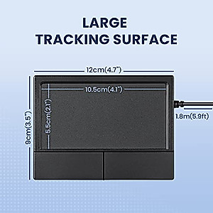 Perixx PERIPAD-504 Wired USB Touchpad, Portable Trackpad for Desktop and Laptop User, Large Size,Big