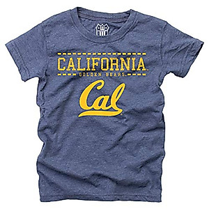 Wes and Willy NCAA Girls S/S Blended Tee, Cal Golden Bears, 4T, Midnight
