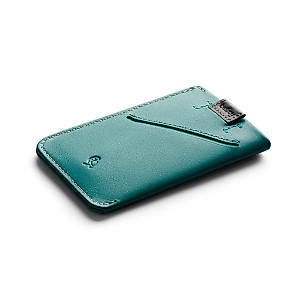 Bellroy Card Sleeve (Premium Leather Card Holder or Minimalist Wallet, Holds 2-8 Cards or Business Cards, Folded Note Storage) - Teal