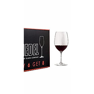 Riedel VINUM Bordeaux/Merlot/Cabernet Wine Glasses, Pay for 6 get 8 ,21.52 ounce