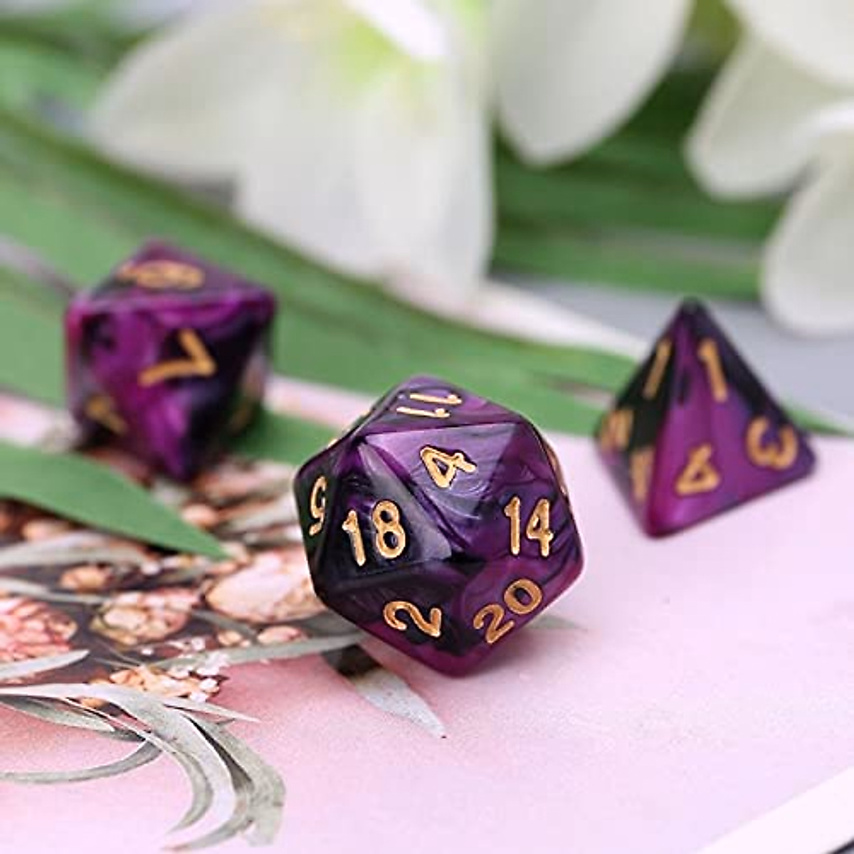 SUWEILE SZSZ 49 Pcs Resin Assorted Polyhedral Dices with Pouch for DND RPG MTG Game Toys D4 D6 D8 D10 D% D12 D20 0212
