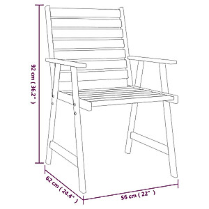 vidaXL - 3 Piece Patio Dining Set, Solid Acacia Wood, Square Table, Garden Dining Furniture, Outdoor/Indoor Use, Easy Assembly, Sturdy and Durable