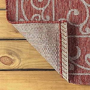 JONATHAN Y SMB106B-3 Charleston Vintage Filigree Textured Weave Indoor/Outdoor Red/Beige 3 ft. x 5 ft. Area-Rug, Classic,Easy-Cleaning,HighTraffic,LivingRoom,Backyard, Non Shedding