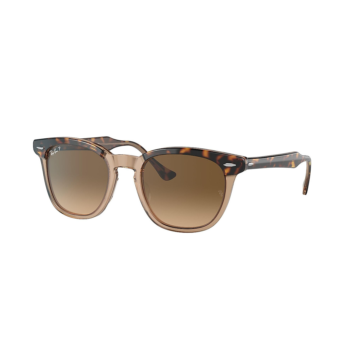 Ray-Ban RB2298 Hawkeye Square Sunglasses, Havana On Transparent Brown/Brown Gradient Polarized, 52 mm