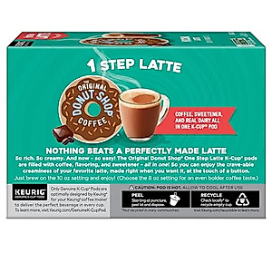 The Original Donut Shop Mocha Latte, Single Serve Coffee K-Cup Pod, Flavored Coffee, 60 Count (6 Packs of 10)