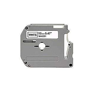 Awesometoner Compatible Replacement for P-Touch Brother M-K231 use with PT-65, PT45M, PT70, PT80, PT90 (Black on White, 1-Pack)