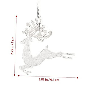 Abaodam 3pcs Deer Pendant Christmas Decor Flying Deer Ornament Acrylic Reindeer Figurine Elk Pendant Decor Elk Xmas Decor Elk Decoration Christmas Elk Pendant Acrylic Christmas Tree