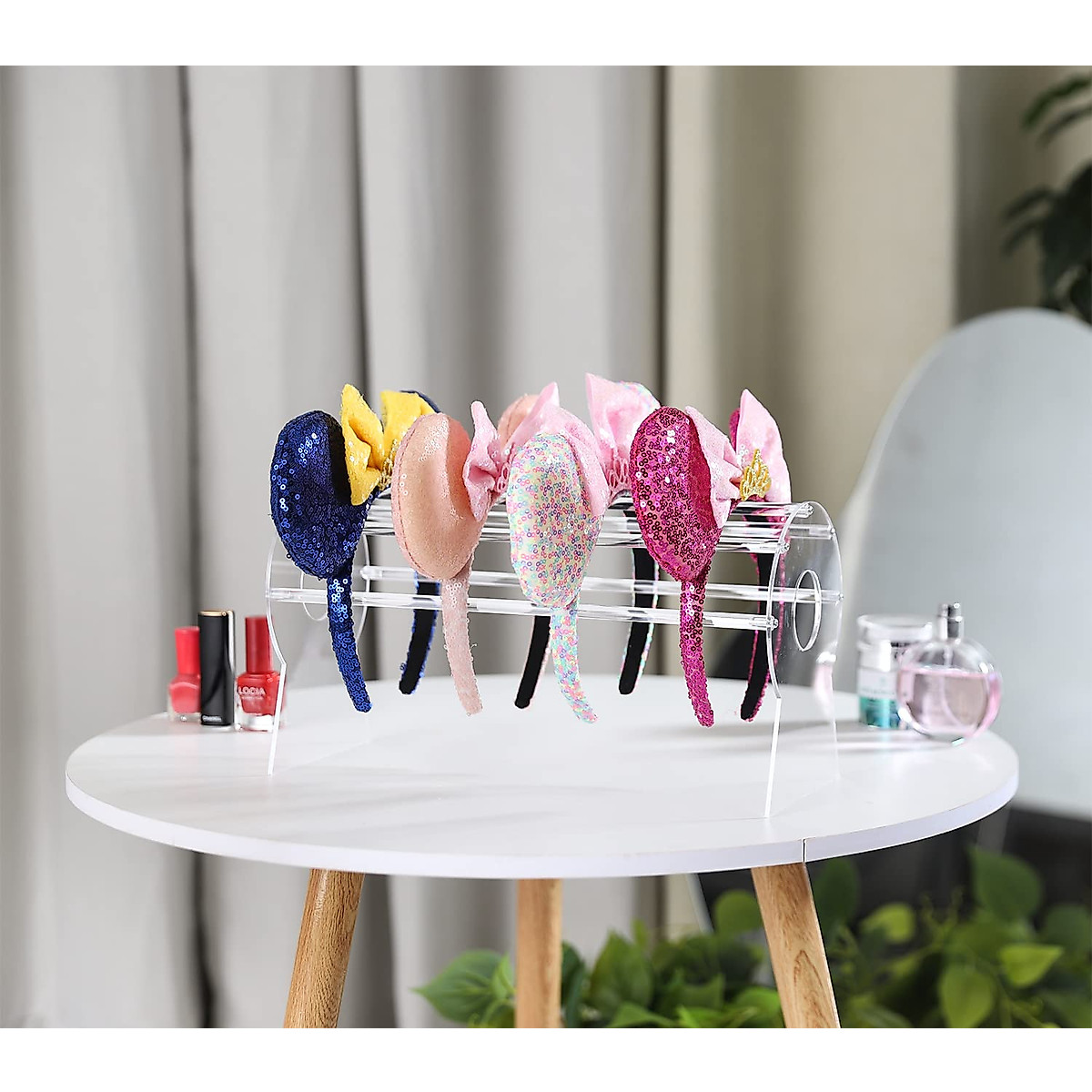 Pengup Heaband Holder Organizer,Acrylic Hair Band Ear Display Stand Jewelry Storage for Show Selling.