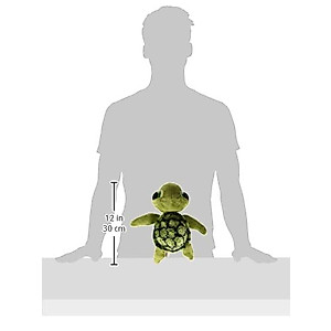 Aurora® Enchanting Dreamy Eyes™ Slide Sea Turtle Stuffed Animal - Captivating Gaze - Aesthetic Appeal - Green 10 Inches