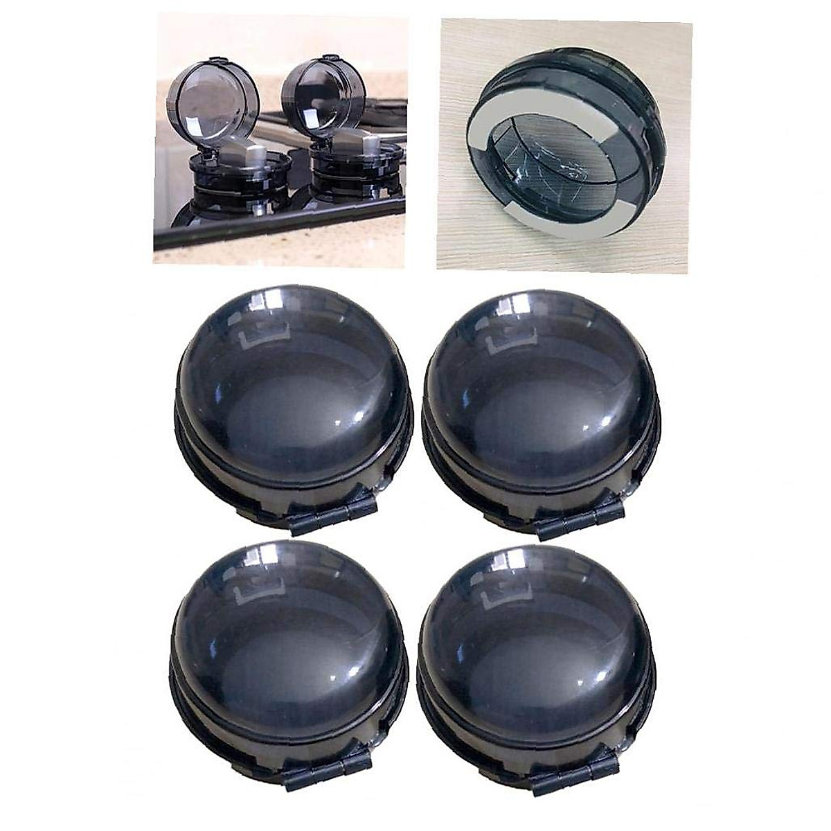 LHDD Gas Safety Covers Stove Oven Knob Protector Cover Child Safety Protector for Cooker Knob Kitchen Guard 4PCS Home Tools Gadgets, Standard
