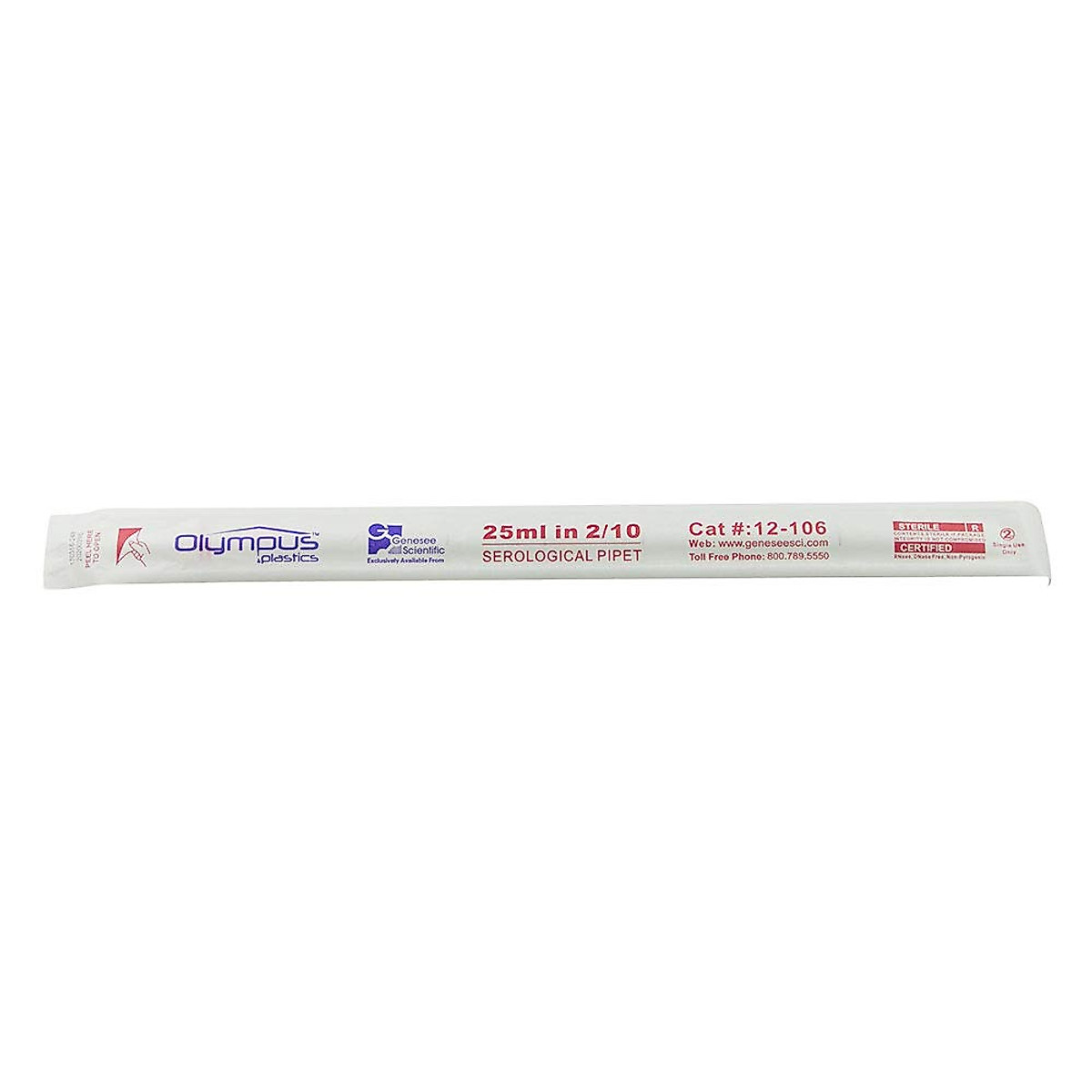 Olympus 25ml Serological Pipets, Individually Wrapped, Sterile, 200 Serological Pipettes/Unit