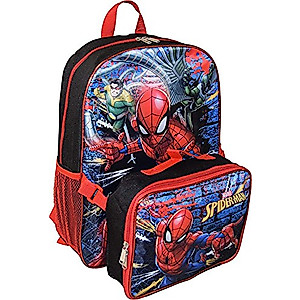 Spiderman Marvel 16" Backpack With Detachable Lunch Box