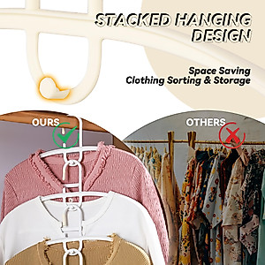 30 Pack Plastic Clothes Hangers with Rubber Buckle, Stackable No Shoulder Bump Heavy Duty Coat Hangers, Non-Slip Space Saving Dry Wet Closet Hangers for Suits, Jackets, Sweater (Beige)