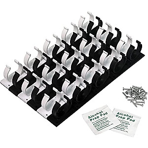 Simple Houseware 30 Spice Gripper Clips Strips Cabinet Holder + 12-Pack Spice Bottles w/label