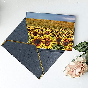 PAILON Sunflowers Floral Thank You Cards With Envelopes, Blank Greeting Note Cards With Envelopes Blank Inside, Funny Birthday Cards For Women Men, Thank You Card For Wedding Business,Graduation