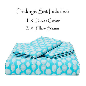 Chanasya Premium Blue Aqua Abstract Duvet Cover Set - Vibrant Colorful Boho Art Print 3-Piece King Size Lightweight Reversible Microfiber Comforter Cover - Ultra Soft Breathable Stain Resistant