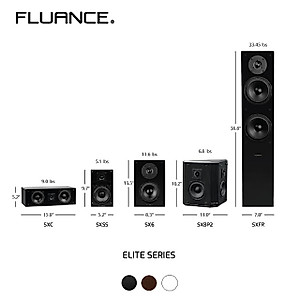 Fluance Elite High Definition 2-Way Bipolar Surround Speakers for Wide Dispersion Surround Sound in Home Theater Systems - Black Ash/Pair (SXBP2)