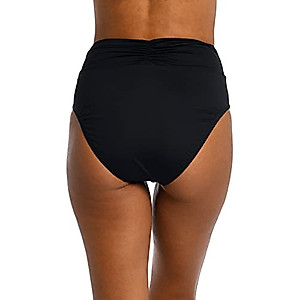 La Blanca Women's Island Goddess Cinch Back High Waist Bottom, Black, 12