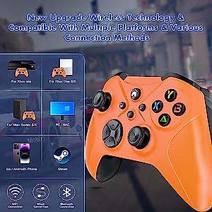 Gamrombo Wireless Controller Replacment for xbox controller, Compatible with Xbox one/Xbox One S/X/Xbox Series X/S/Android/iOS/PC Gamepad Remote with WiFi/Macro Function/Turbo/3.5mm Audio Jack
