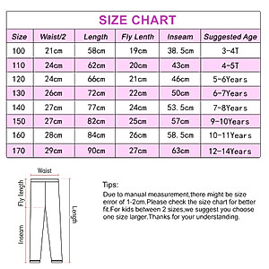 Witwot Girls Fleece Lined Leggings Winter Pants Warm Toddler Kids Thermal Leggings 4-5T Pink