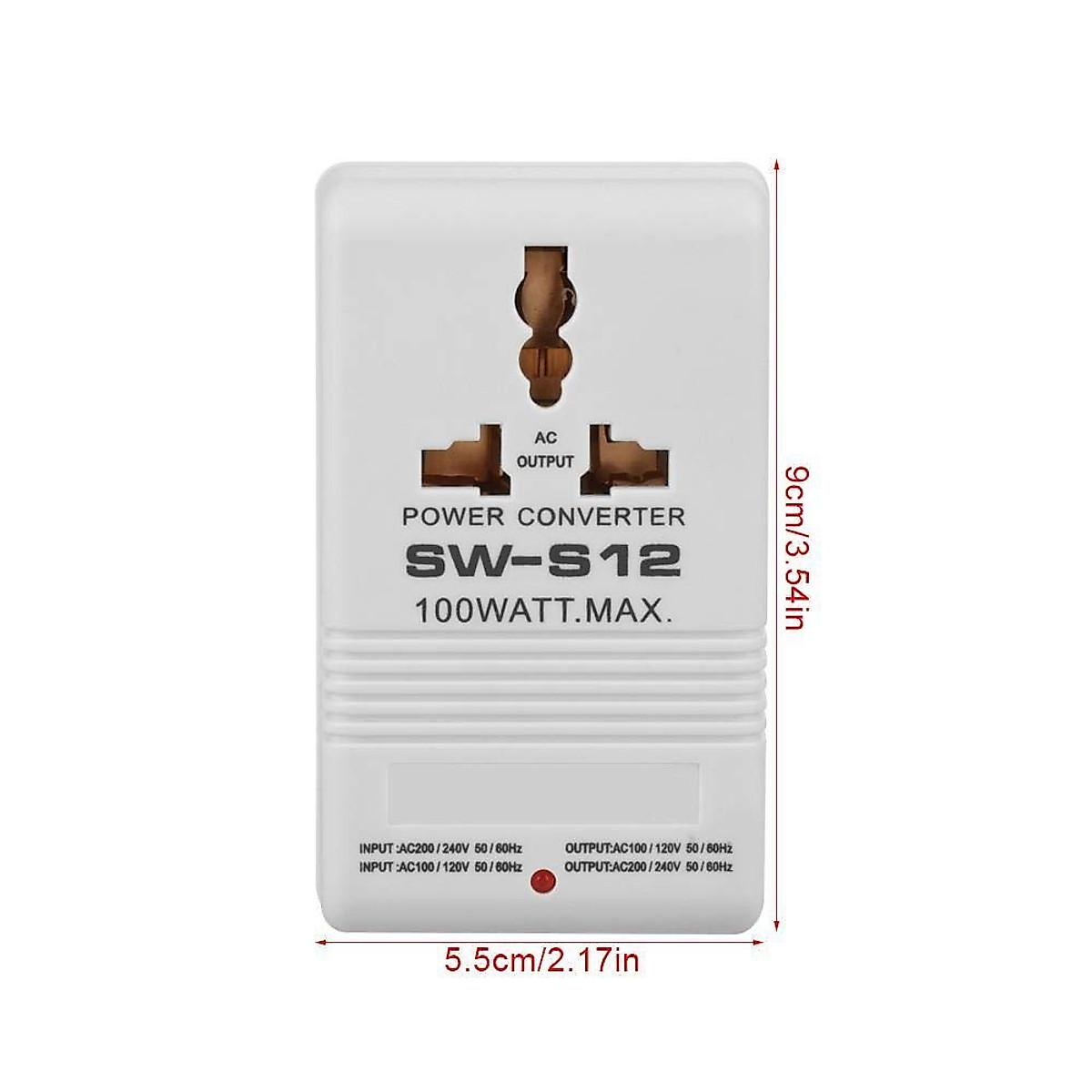 Voltage Converter - Power Plug Adapter 100W 110V/120V to 220V/240V Step-Up and Down Voltage Converter Transformer Travel Voltage Power Converter (CN Standard Plug