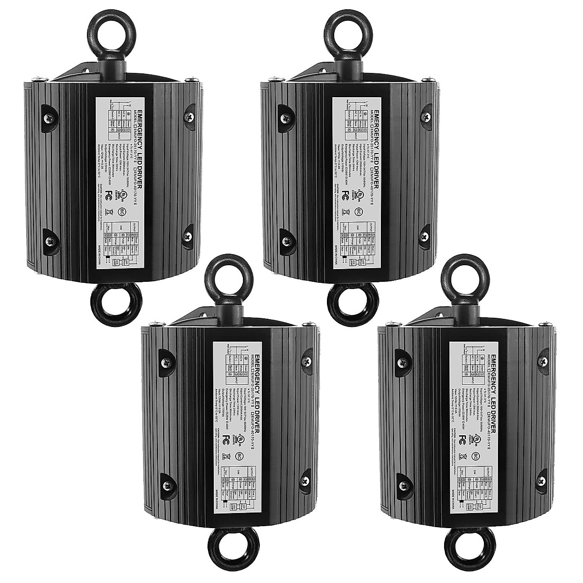 40W Emergency LED Driver for UFO LED HIGH Bay Light, AC Input 100-347V Output DC170V Emergency Backup Battery Emergency Driver UL Listed (40W- (4 Pack)