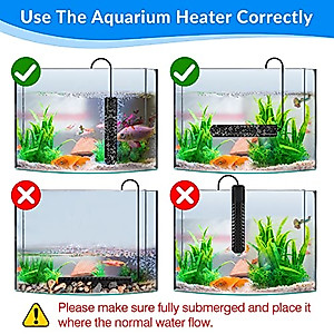 SZELAM Aquarium Heater 200W 300W 500W, Submersible Fish Tank Heaters with LED Display Controller, Over Heating Protection and Anti-Dry Burning, Fish Heater Suitable for Freshwater and Saltwater