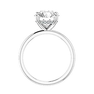 Kiara Gems 1.50 CT Round Moissanite Engagement Ring Wedding Eternity Band Vintage Solitaire Antique 4-Prong -Setting Setting Silver Jewelry Anniversary Promise Vintage Ring Gift for Her (5)