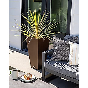 Veradek V-Resin Indoor/Outdoor Taper Planter (Espresso, 30 inch - 2 Pack)