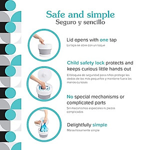PurePail Go Portable Diaper Pail — White — Superior Odor Control with No Added Fragrance — Collapses for On-The-Go — Compact & Space-Saving