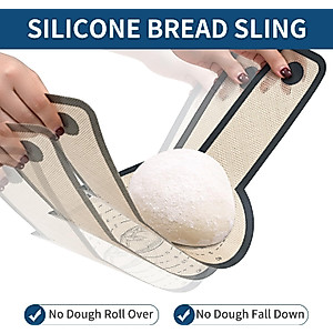 2 Pcs Silicone Bread Sling for Dutch Oven Liners Silicone Baking Mat [Non-Stick & Heat Resistant] Reusable Sourdough Bread Baking Supplies with Long Handle Bread Making Tools for Transfer Sourdough