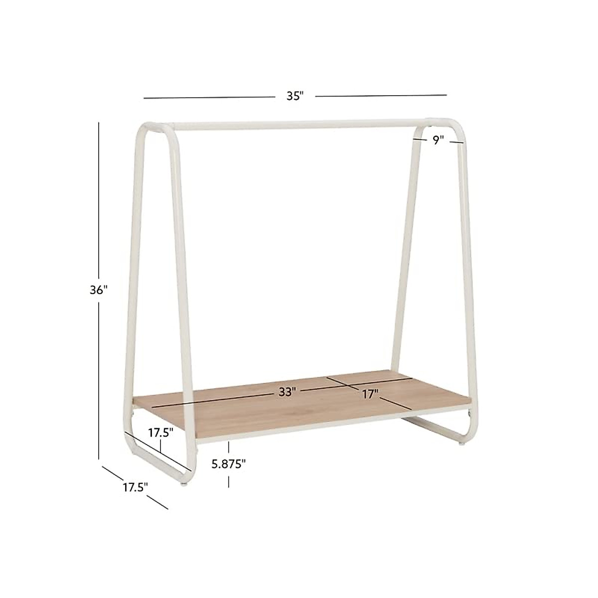 Linon Paisley Short Metal Clothing Rack in White