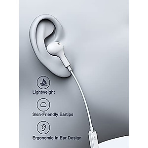 3.5mm Earbuds Wired Earphones In Ear Headphones w Microphone Compatible with Samsung Galaxy A13 A12 A03s A02s A52 A11 A10e S10 S9, Moto G Power G Stylus G Pure, Blu G91 F91 TCL A3 10 SE Nokia (Black)