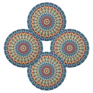 Qilmy Mandala Round Placemats Non-Slip Washable Polyester Table Mats Set of 1 Heat Resistant Placemats for Kitchen Dining Table Decoration