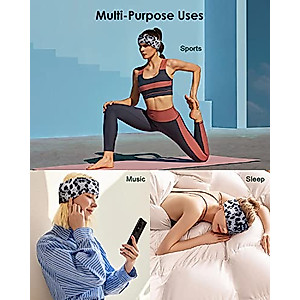 LC-dolida Sleep Headphones Bluetooth Headband, Cozy Wireless Headphones Headband, Sleep Mask with Bluetooth Thin HD Stereo Speakers Perfect for Side Sleepers, Sport, Yoga, Travel