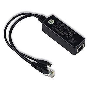 UCTRONICS IEEE 802.3af Micro USB Active PoE Splitter Power Over Ethernet 48V to 5V 2.4A for Tablets, Dropcam or Raspberry Pi 2/3B+ (48V to 5V 2.4A)
