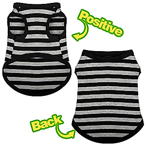 Paiaite 6 Pieces Dog Striped Shirt Cotton Sleeveless Puppy Dog Shirts Breathable Pet Apparel Tank Top Colorful Puppy Sweatshirt Dog Clothes for Small Medium Dogs XS