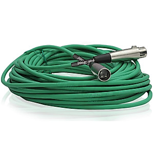 Fat Toad XLR Microphone Cables (4 Pack) 50ft Professional Pro Audio Green Mic Cord Extension Patch with Lo-Z Connector | 24 AWG Shielded Wire & Balanced for Music Recording Studio Mixer Gear