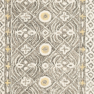 SAFAVIEH Micro-Loop Collection Accent Rug - 2'6" x 4', Charcoal & Ivory, Handmade Wool, Ideal for High Traffic Areas in Entryway, Living Room, Bedroom (MLP801H)